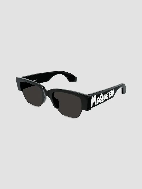 Alexander McQueen Graffiti 54mm Mirrored Acetate Sunglasses - Light Blue