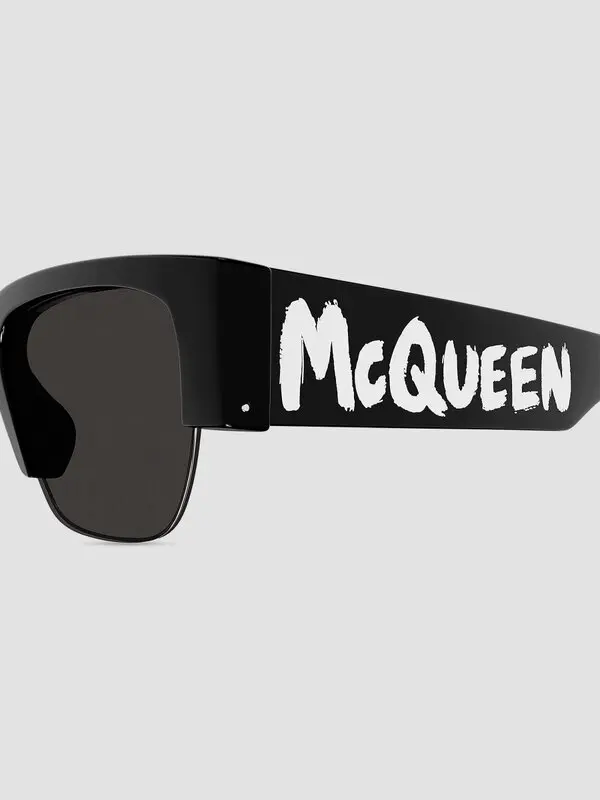 Alexander McQueen Graffiti 54mm Mirrored Acetate Sunglasses - Light Blue
