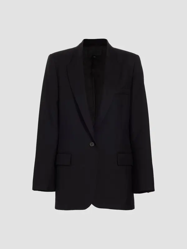 NILI LOTAN Diane Single-breasted Wool Blazer - Black