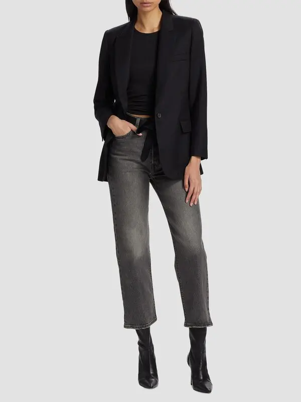 NILI LOTAN Diane Single-breasted Wool Blazer - Black