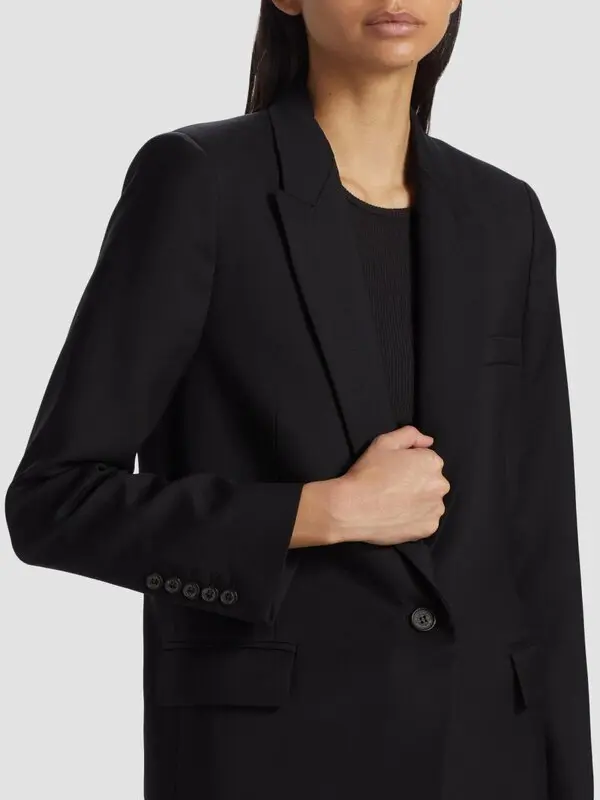 NILI LOTAN Diane Single-breasted Wool Blazer - Black