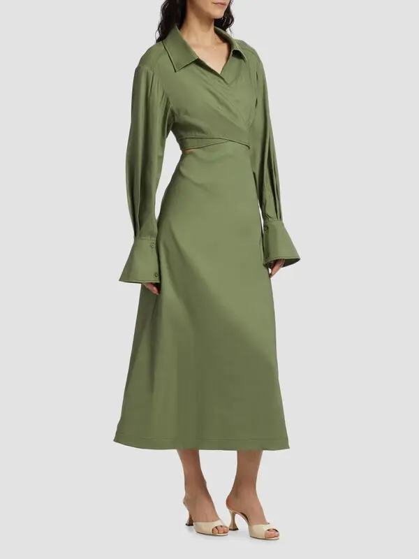 Simkhai Giulia Linen-blend Wrap Maxi Dress