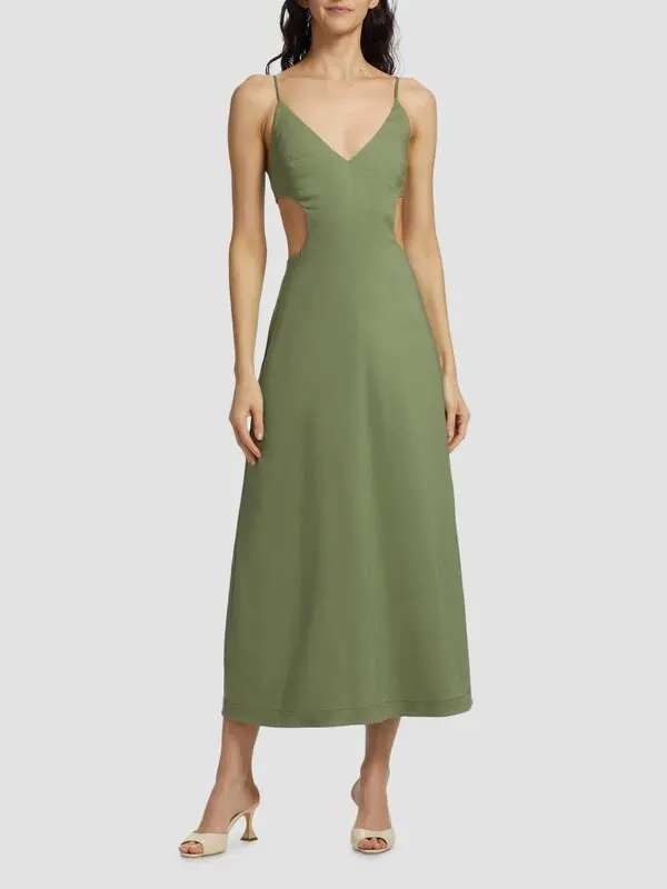 Simkhai Giulia Linen-blend Wrap Maxi Dress
