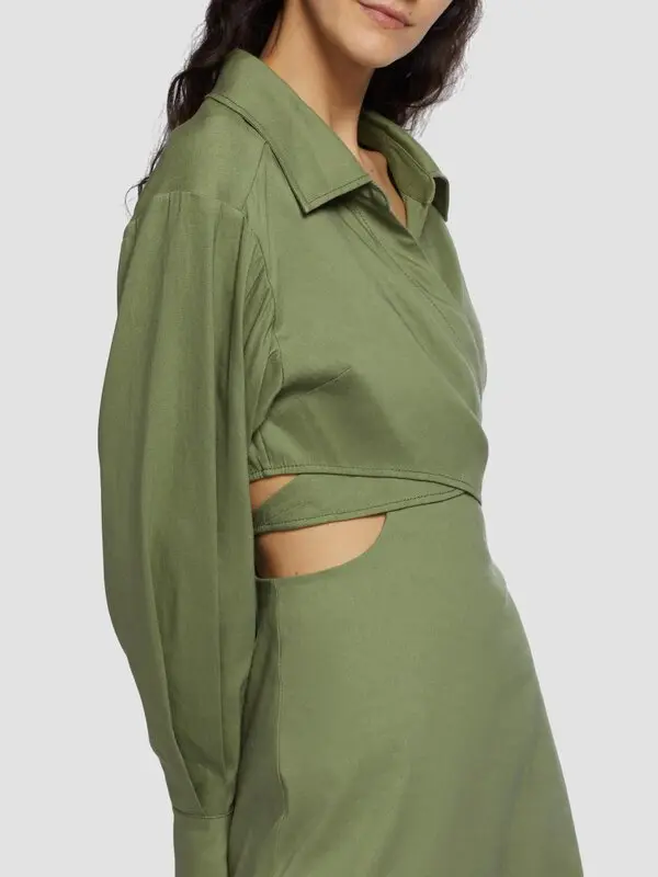 Simkhai Giulia Linen-blend Wrap Maxi Dress
