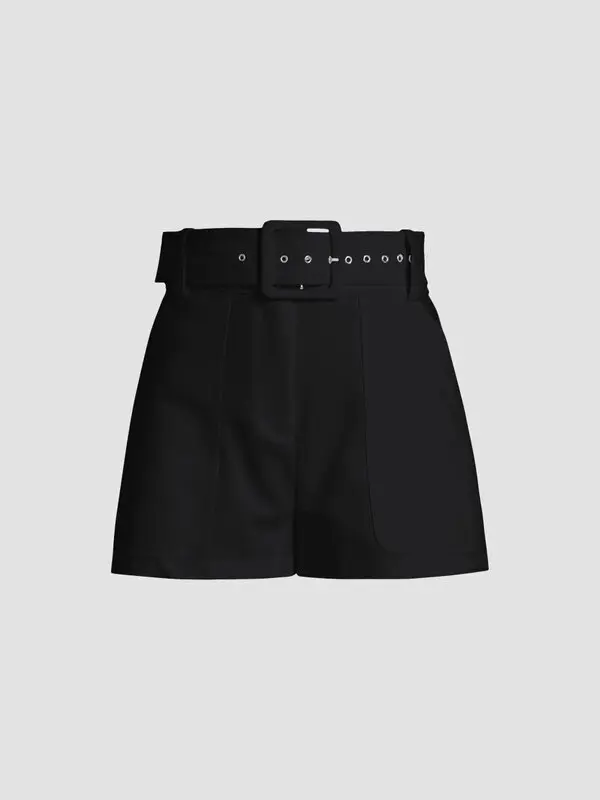 Ramy Brook Kasey Belted High-rise Shorts - Black