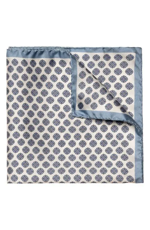 Eton Medallion Print Silk Pocket Square