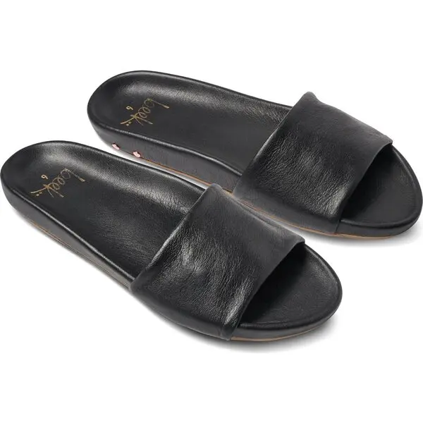 Beek Gallito Leather Slide Sandal - Black
