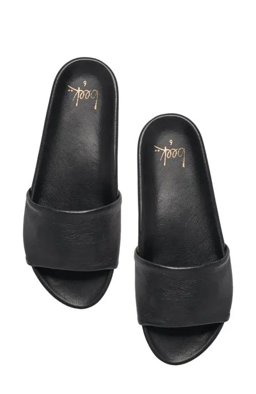 Beek Gallito Leather Slide Sandal - Black