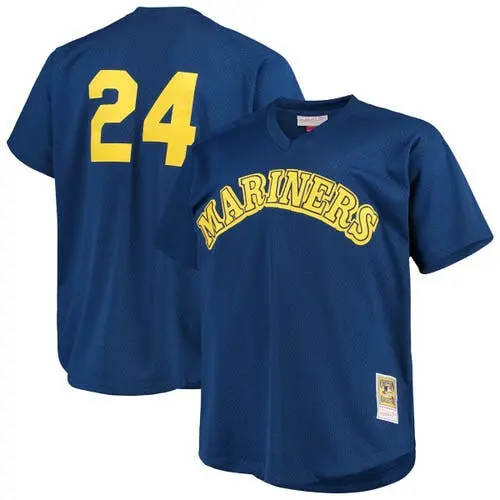 Mitchell & Ness Ken Griffey Jr. Seattle Mariners Big & Tall Cooperstown Collection Mesh Batting Practice Jersey