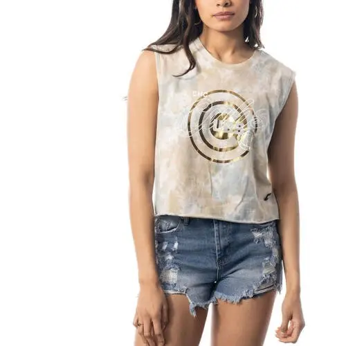 THE WILD COLLECTIVE Chicago Cubs Washed Muscle Tank Top