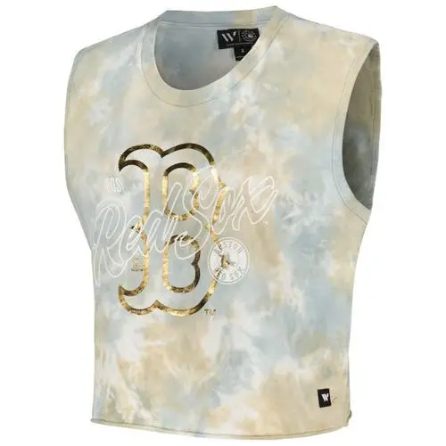 THE WILD COLLECTIVE Boston Red Sox Washed Muscle Tank Top