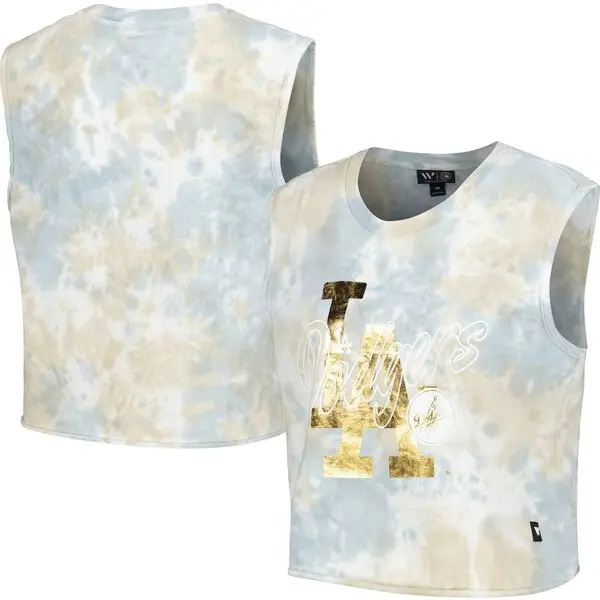 THE WILD COLLECTIVE Los Angeles Dodgers Washed Muscle Tank Top - White