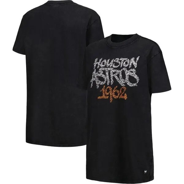 THE WILD COLLECTIVE Houston Astros T-shirt Dress - Black