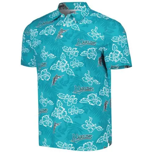 Reyn Spooner Florida Marlins Cooperstown Collection Puamana Print Polo