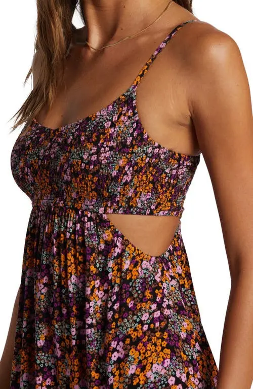 Roxy Tropical Print Maxi Dress - Anthracite Floral Daze