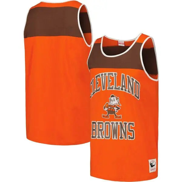 Mitchell & Ness Brown Cleveland Browns Heritage Colorblock Tank Top