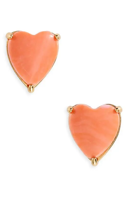 Lele Sadoughi Ashford Heart Stud Earrings - Coral
