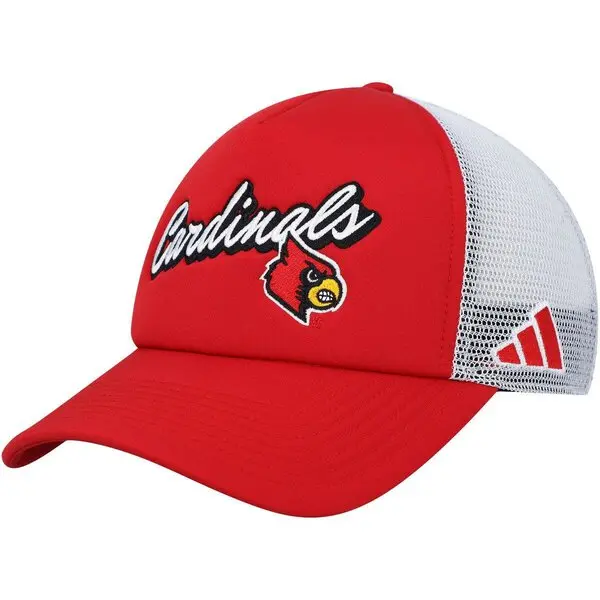 Adidas Louisville Cardinals Script Trucker Snapback Hat