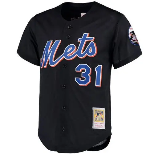 Mitchell & Ness Mike Piazza New York Mets Cooperstown Collection Mesh Button-up Jersey