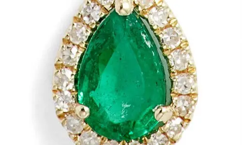 Meira T Diamond And Emerald Pendant Necklace