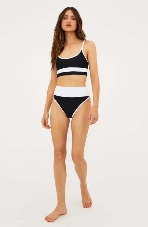 Beach Riot Eva Colorblock Bikini Top - Black/white