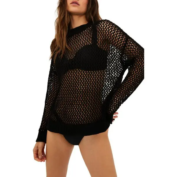 Beach Riot Hilary Long Sleeve Knit Tunic - Black