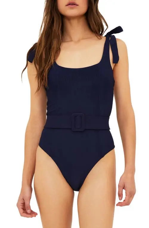 Beach Riot Sydney Belted One-piece Swimsuit - Navy