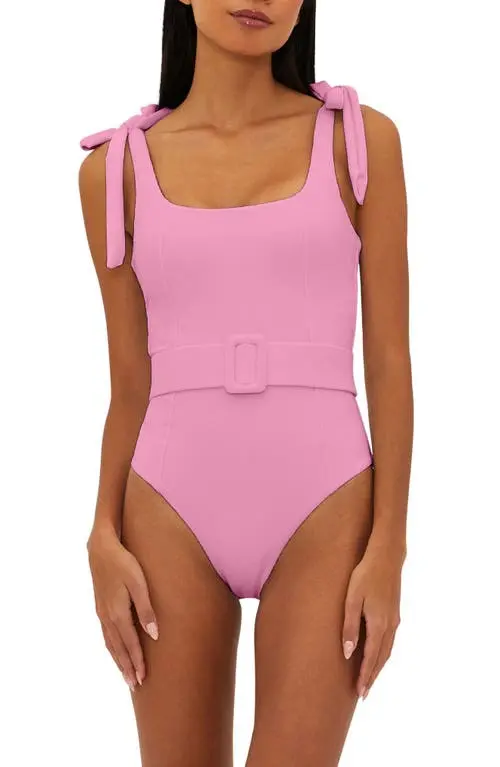 Beach Riot Sydney Belted One-piece Swimsuit - Prism Pink