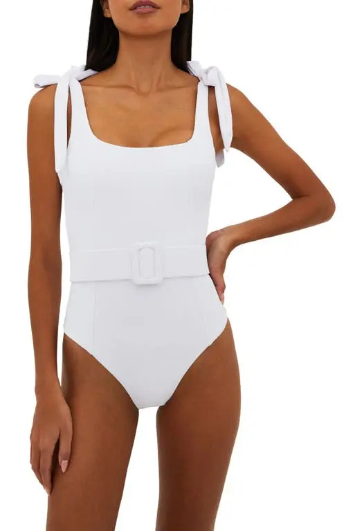Beach Riot Sydney Belted One-piece Swimsuit - White