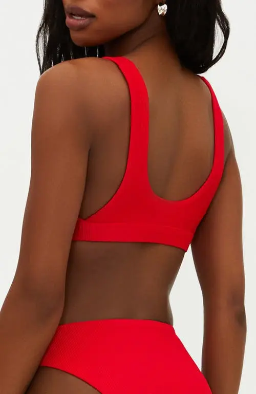 Beach Riot Peyton Ribbed Bikini Top - Red