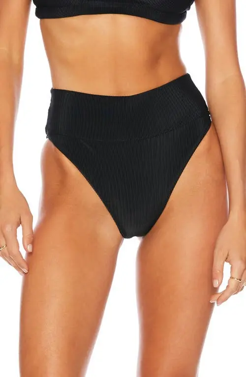 Beach Riot Highway High Waist Bikini Bottom - Black