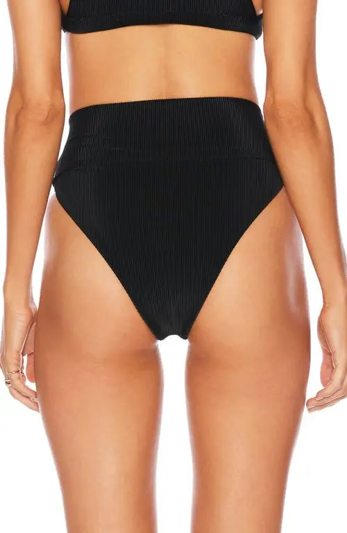 Beach Riot Highway High Waist Bikini Bottom - Black