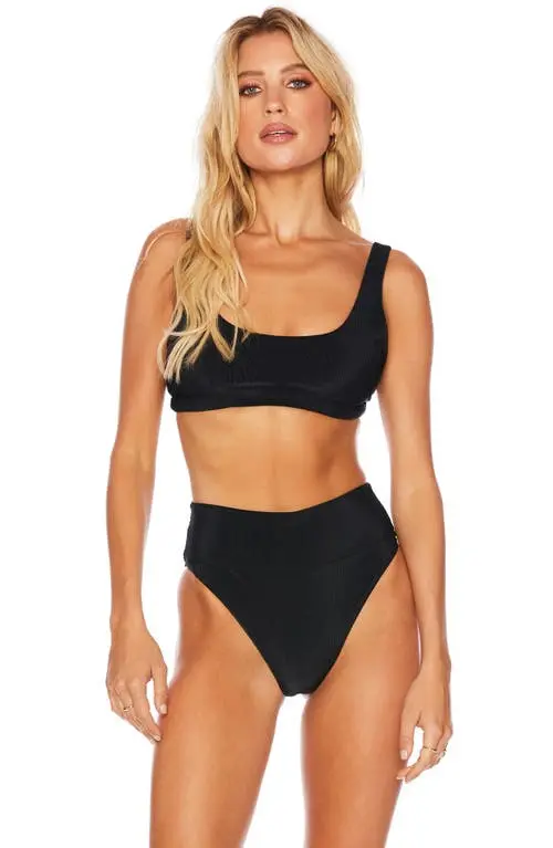 Beach Riot Highway High Waist Bikini Bottom - Black