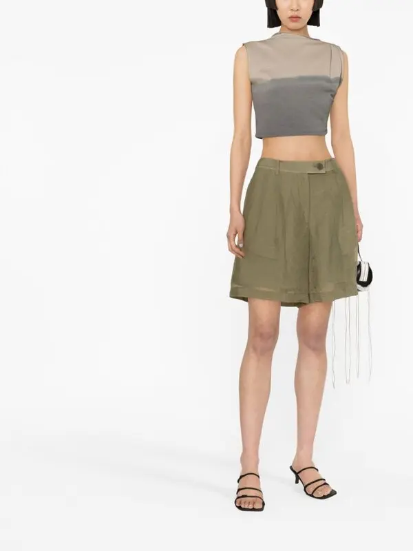 Helmut Lang Pleated Semi-sheer Shorts