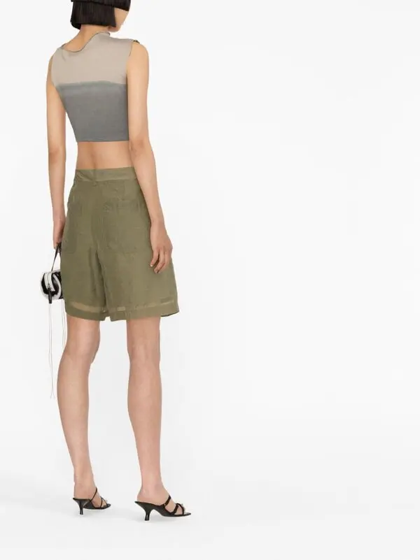 Helmut Lang Pleated Semi-sheer Shorts