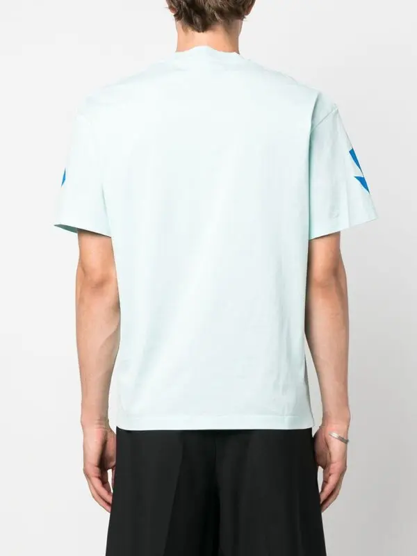 Neil Barrett Thunderbolt-print Cotton T-shirt - Blue