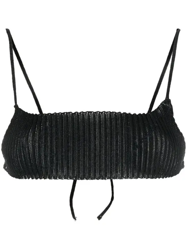 A. ROEGE HOVE Emma Ribbed-knit Bra Top - Black