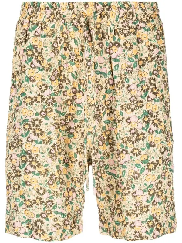 Nanushka Ditsy Floral-print Shorts - Yellow