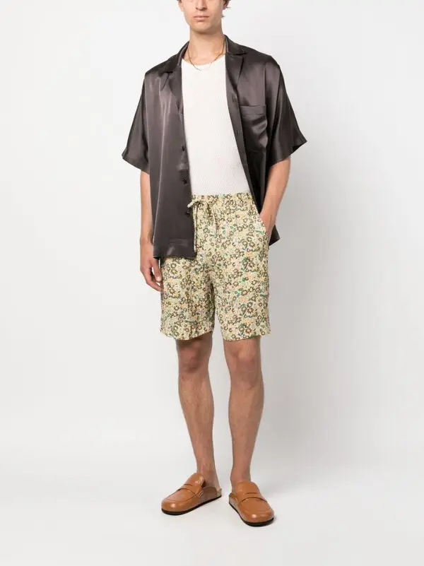 Nanushka Ditsy Floral-print Shorts - Yellow