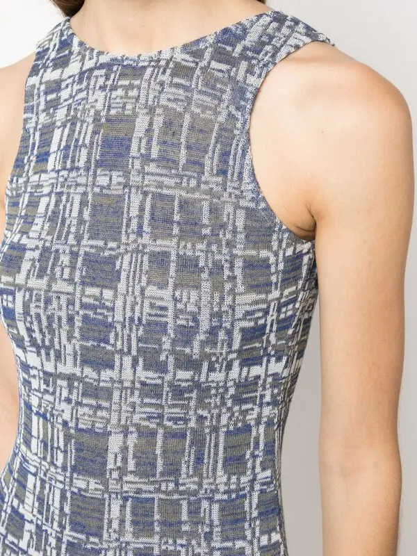 VITELLI Sleeveless Knitted Minidress - Blue