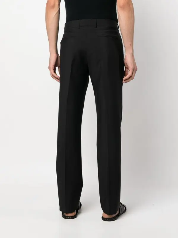 Versace Straight-leg Wool Trousers - Black