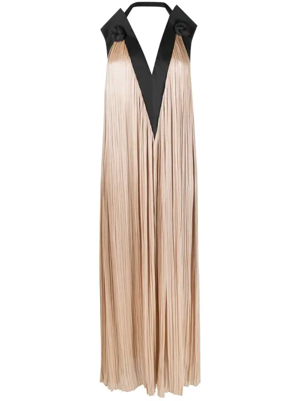 V:PM ATELIER Two-tone Open-back Maxi Dress