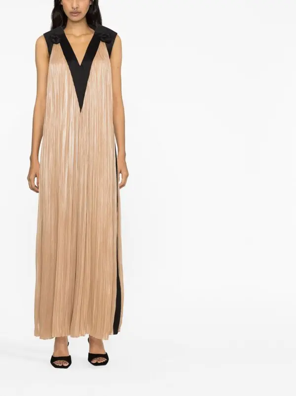 V:PM ATELIER Two-tone Open-back Maxi Dress