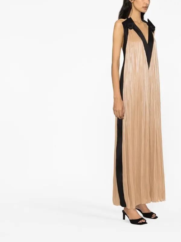 V:PM ATELIER Two-tone Open-back Maxi Dress