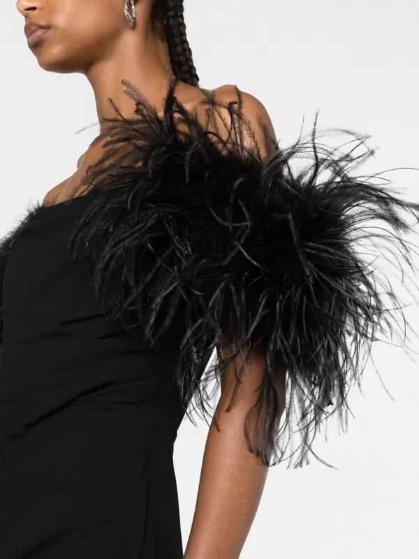 Giuseppe Di Morabito Feather-trim Maxi Dress