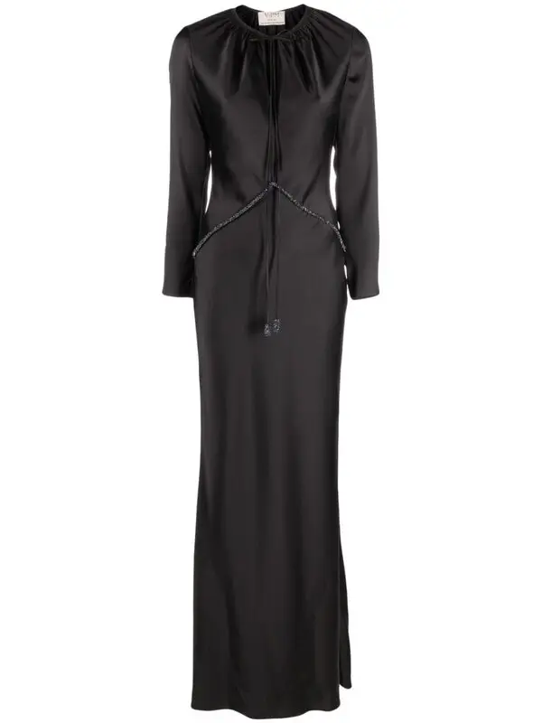 V:PM ATELIER Crystal-embellished Long-sleeve Dress