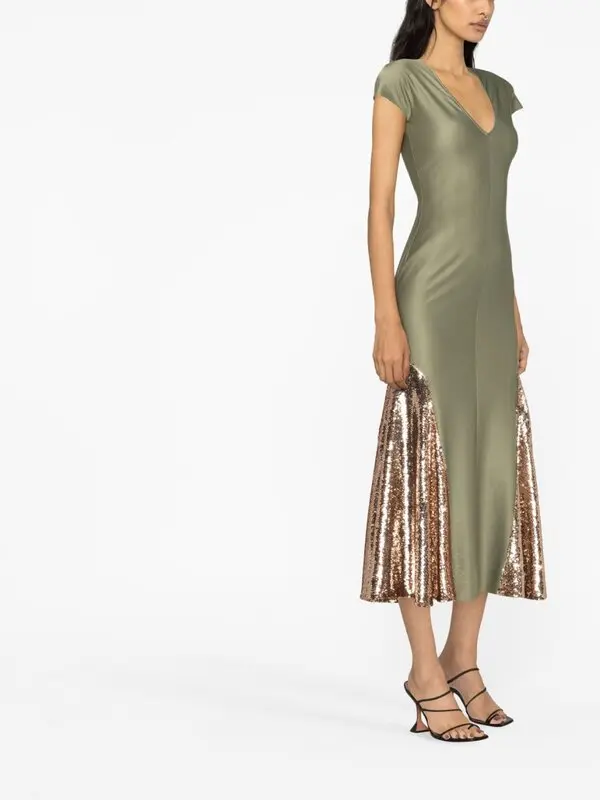 V:PM ATELIER V-neck Sequin-embellished Dress