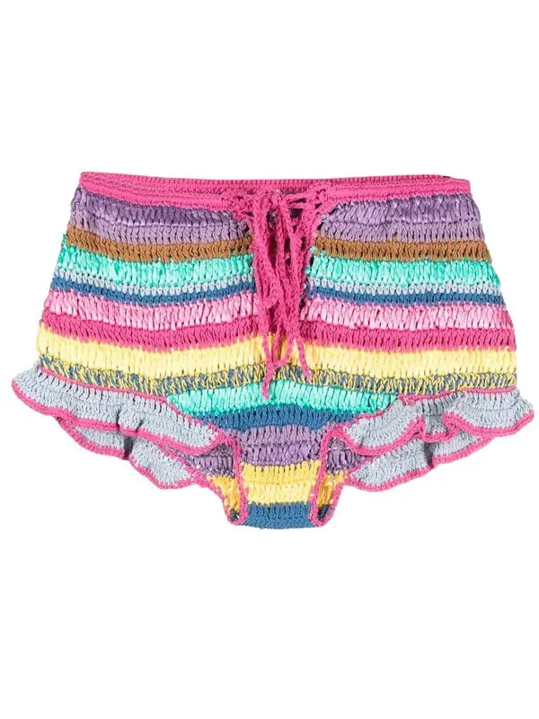 Celiab Corallo Knitted Mini Shorts - Pink
