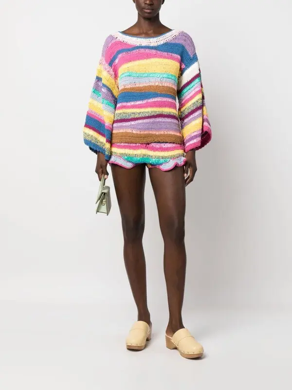 Celiab Corallo Knitted Mini Shorts