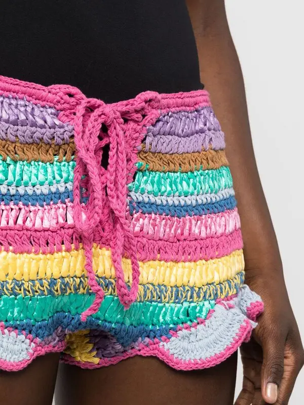 Celiab Corallo Knitted Mini Shorts